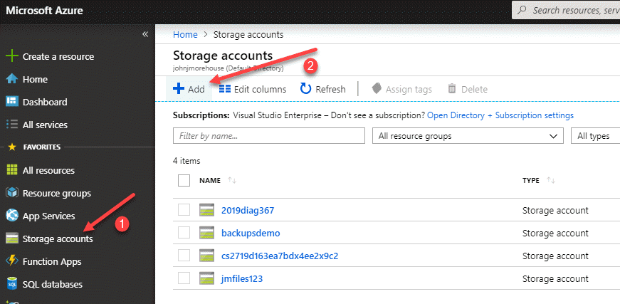 Azure – Creating a storage account | John Morehouse